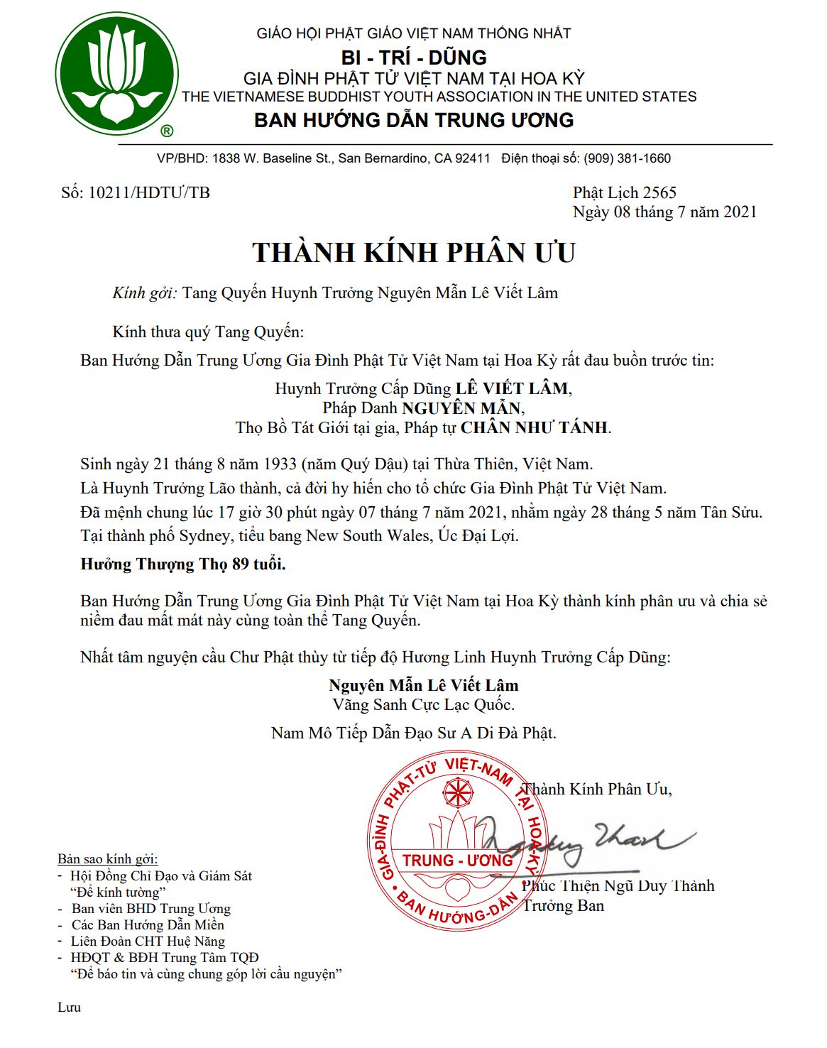 Vietnamese Buddhist Youth Association of Australia – GIA ĐÌNH PHẬT TỬ ...