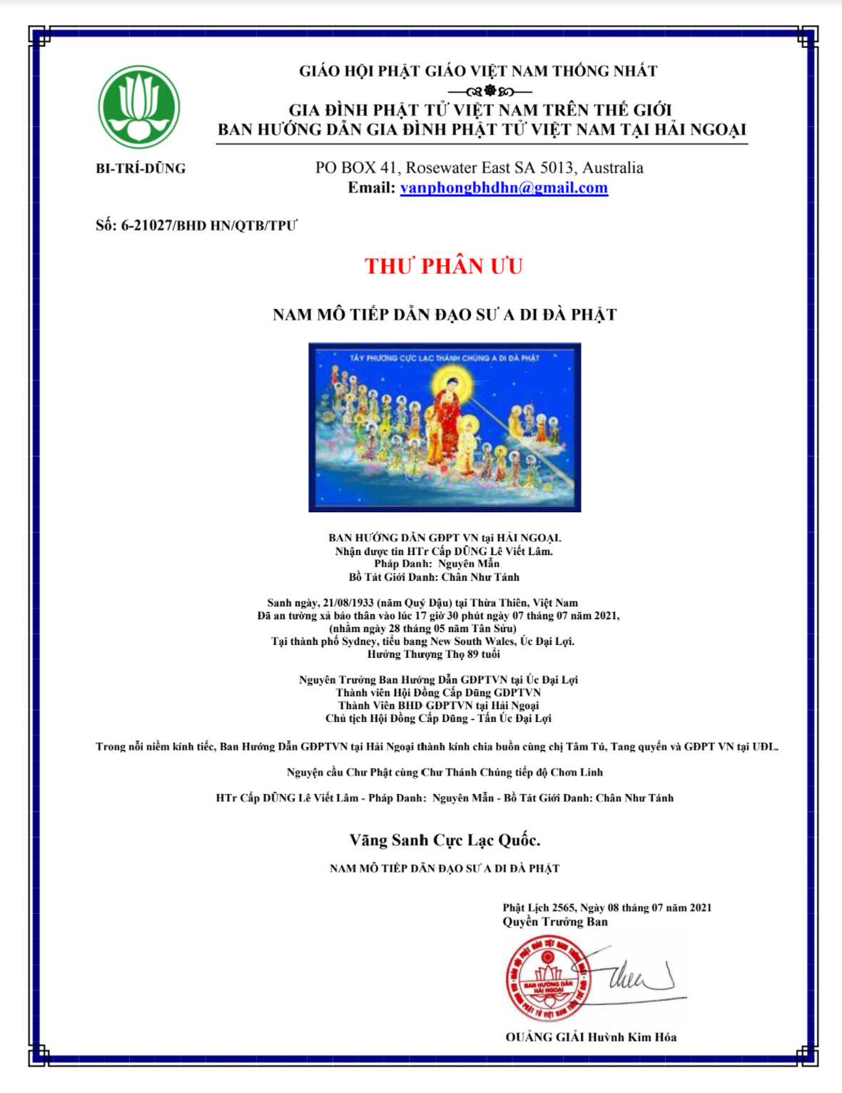 Vietnamese Buddhist Youth Association of Australia – GIA ĐÌNH PHẬT TỬ ...